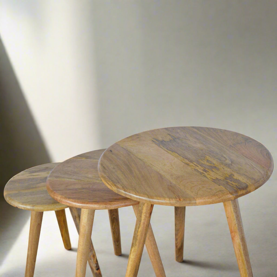 Leon Nested Oak Side Tables – Broxle